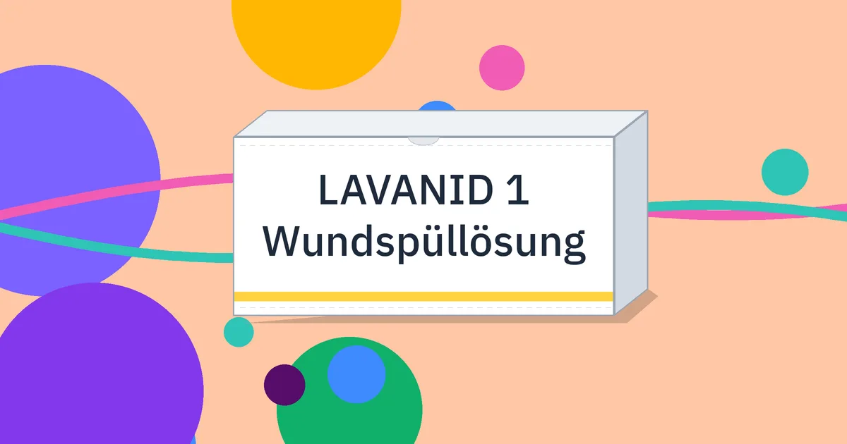 Symbolbild: Packung mit der Aufschrift LAVANID 1 Wundspüllösung (PZN 18669689) – Verfügbarkeit und Bezug in Apotheken in Frankfurt am Main