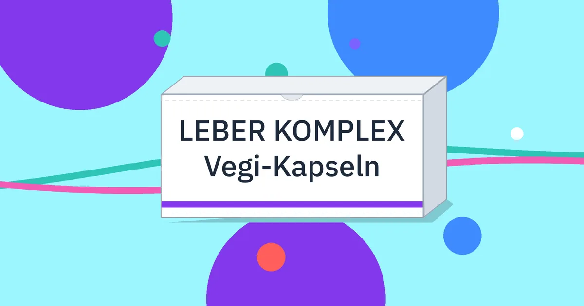 Symbolbild: Packung mit der Aufschrift LEBER KOMPLEX Vegi-Kapseln (PZN 16144592) – Verfügbarkeit und Bezug in Apotheken in Frankfurt am Main