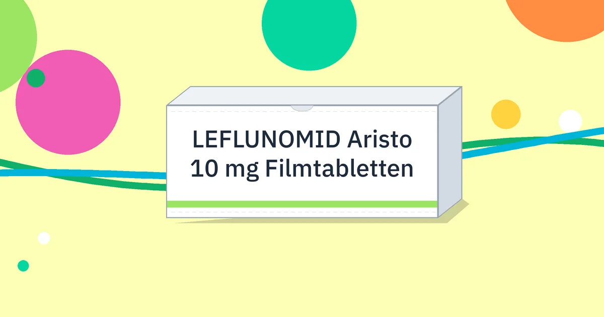 Symbolbild: Packung mit der Aufschrift LEFLUNOMID Aristo 10 mg Filmtabletten (PZN 13744280) – Verfügbarkeit und Bezug in Apotheken in Frankfurt am Main