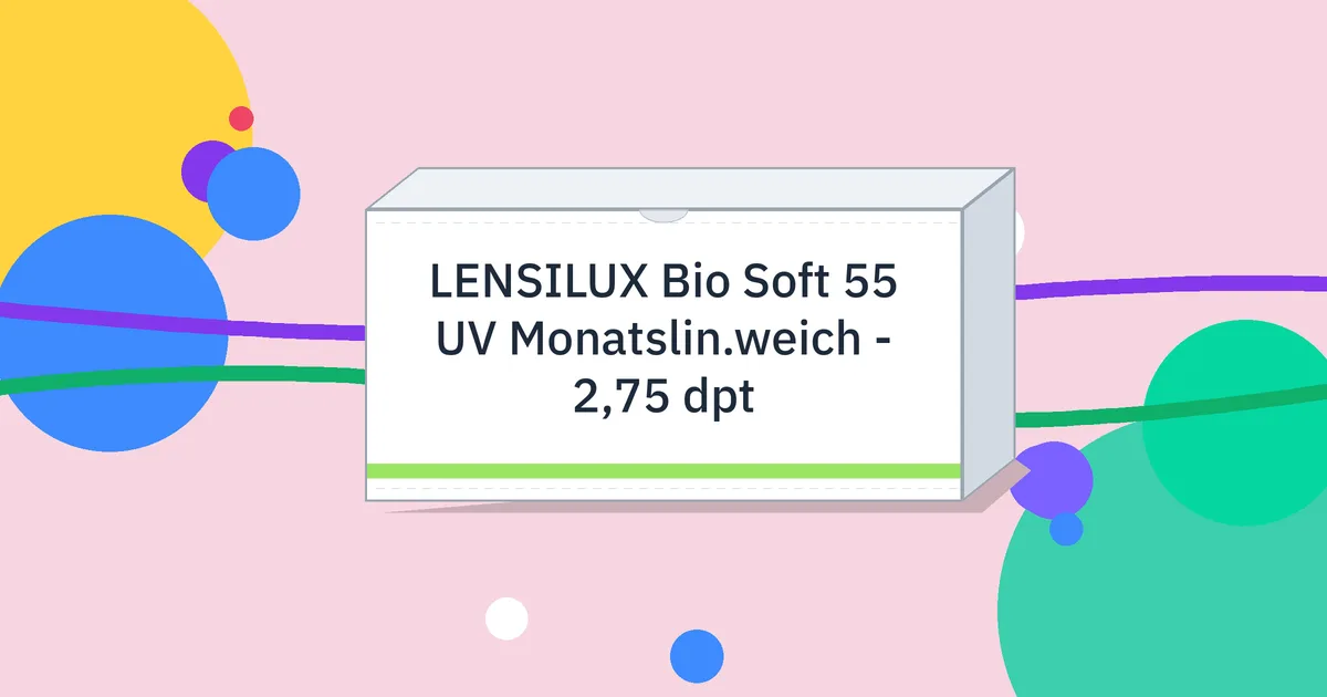 Symbolbild: Packung mit der Aufschrift LENSILUX Bio Soft 55 UV Monatslin.weich -2,75 dpt (PZN 20001697) – Verfügbarkeit und Bezug in Apotheken in Frankfurt am Main