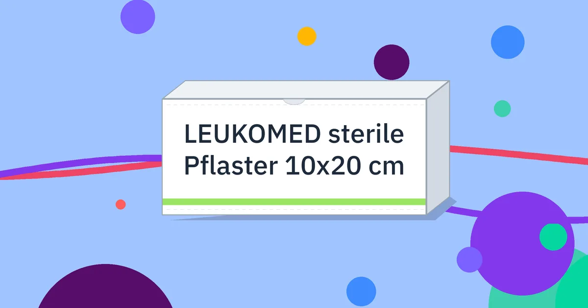 Symbolbild: Packung mit der Aufschrift LEUKOMED sterile Pflaster 10x20 cm (PZN 20419770) – Verfügbarkeit und Bezug in Apotheken in Frankfurt am Main