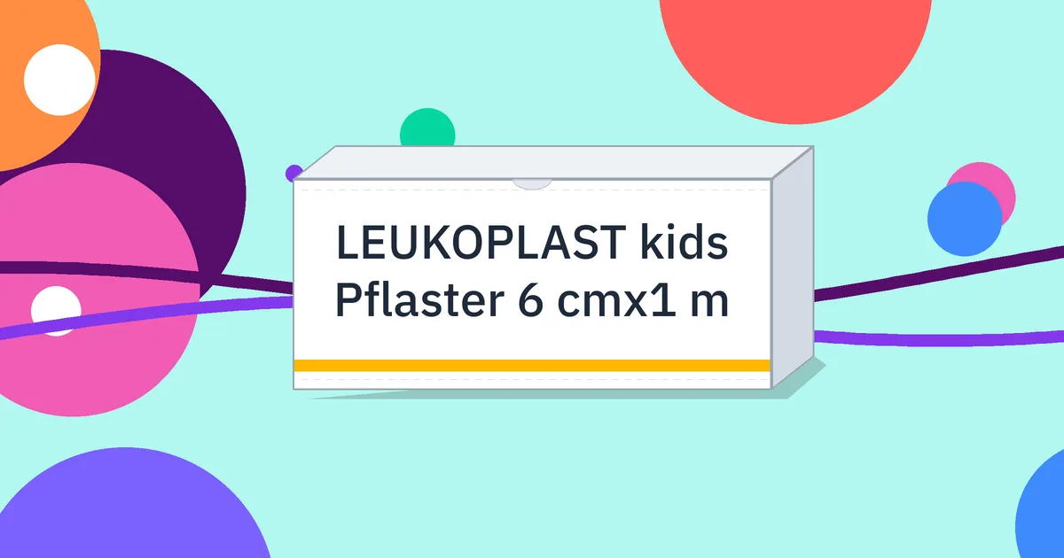 Symbolbild: Packung mit der Aufschrift LEUKOPLAST kids Pflaster 6 cmx1 m (PZN 14219699) – Verfügbarkeit und Bezug in Apotheken in Frankfurt am Main
