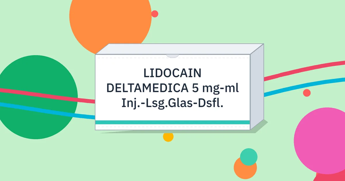 Symbolbild: Packung mit der Aufschrift LIDOCAIN DELTAMEDICA 5 mg-ml Inj.-Lsg.Glas-Dsfl. (PZN 09220192) – Verfügbarkeit und Bezug in Apotheken in Frankfurt am Main