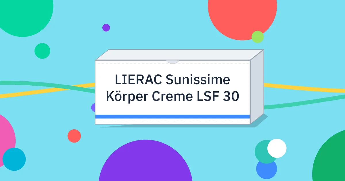 Symbolbild: Packung mit der Aufschrift LIERAC Sunissime Körper Creme LSF 30 (PZN 15876146) – Verfügbarkeit und Bezug in Apotheken in Frankfurt am Main