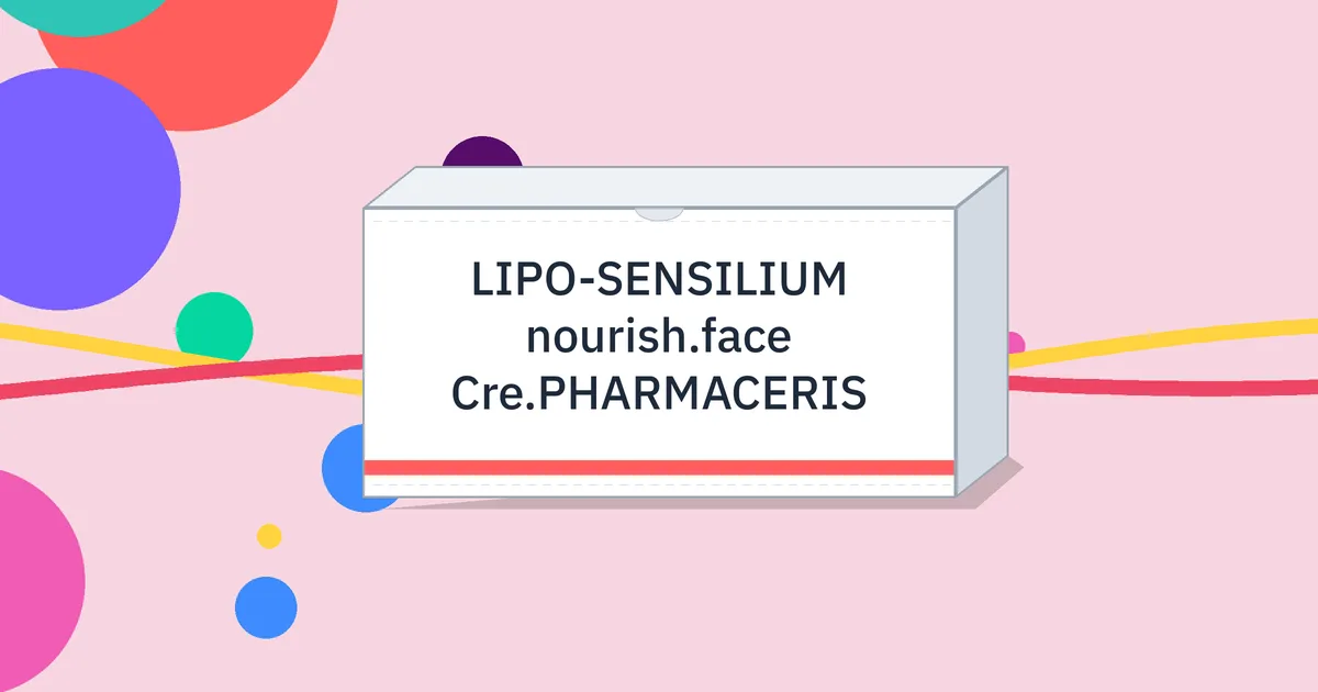 Symbolbild: Packung mit der Aufschrift LIPO-SENSILIUM nourish.face Cre.PHARMACERIS (PZN 16390658) – Verfügbarkeit und Bezug in Apotheken in Frankfurt am Main