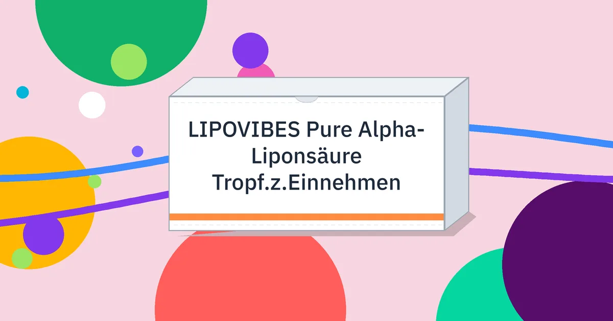 Symbolbild: Packung mit der Aufschrift LIPOVIBES Pure Alpha-Liponsäure Tropf.z.Einnehmen (PZN 18825296) – Verfügbarkeit und Bezug in Apotheken in Frankfurt am Main