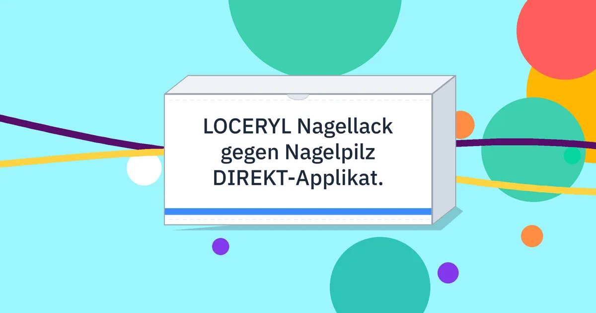 Symbolbild: Packung mit der Aufschrift LOCERYL Nagellack gegen Nagelpilz DIREKT-Applikat. (PZN 13971768) – Verfügbarkeit und Bezug in Apotheken in Frankfurt am Main