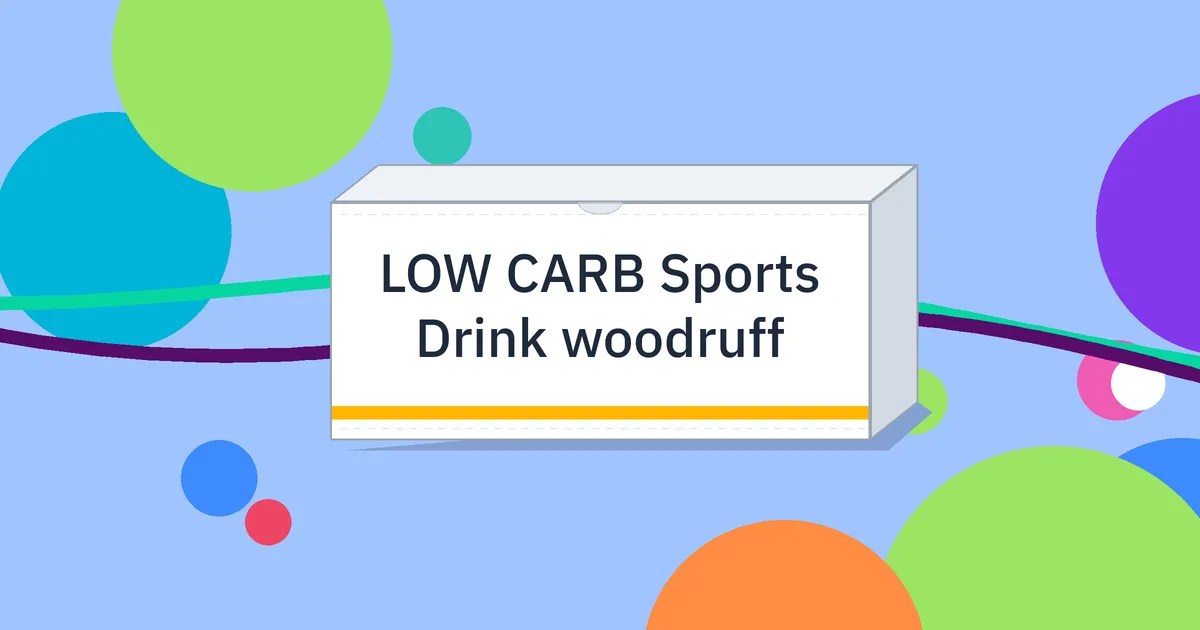 Symbolbild: Packung mit der Aufschrift LOW CARB Sports Drink woodruff (PZN 13579504) – Verfügbarkeit und Bezug in Apotheken in Frankfurt am Main