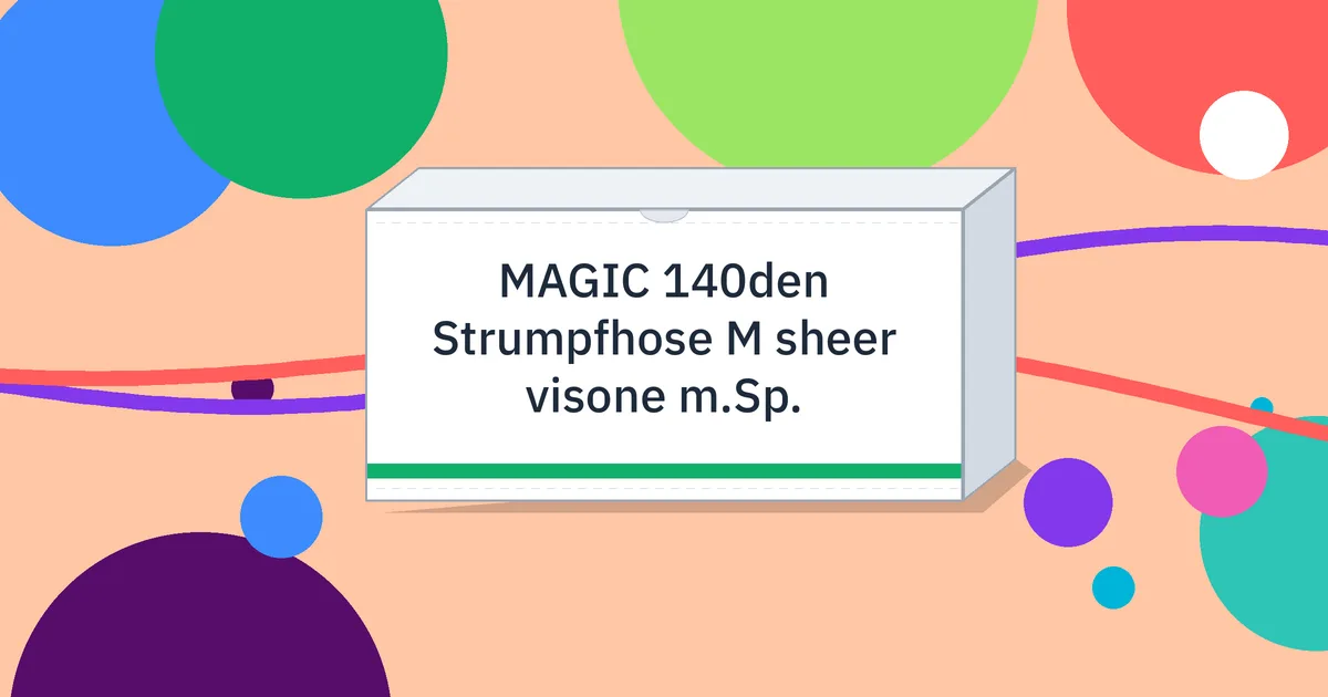 Symbolbild: Packung mit der Aufschrift MAGIC 140den Strumpfhose M sheer visone m.Sp. (PZN 16182084) – Verfügbarkeit und Bezug in Apotheken in Frankfurt am Main