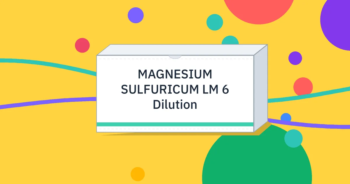 Symbolbild: Packung mit der Aufschrift MAGNESIUM SULFURICUM LM 6 Dilution (PZN 09430268) – Verfügbarkeit und Bezug in Apotheken in Frankfurt am Main