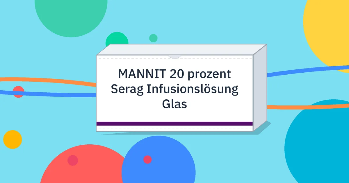 Symbolbild: Packung mit der Aufschrift MANNIT 20 prozent Serag Infusionslösung Glas (PZN 01836663) – Verfügbarkeit und Bezug in Apotheken in Frankfurt am Main