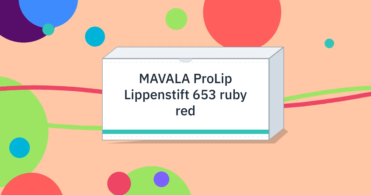 Symbolbild: Packung mit der Aufschrift MAVALA ProLip Lippenstift 653 ruby red (PZN 16152338) – Verfügbarkeit und Bezug in Apotheken in Frankfurt am Main