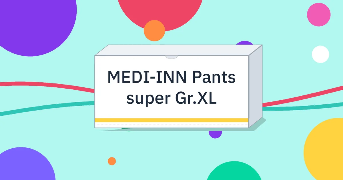 Symbolbild: Packung mit der Aufschrift MEDI-INN Pants super Gr.XL (PZN 17412623) – Verfügbarkeit und Bezug in Apotheken in Frankfurt am Main