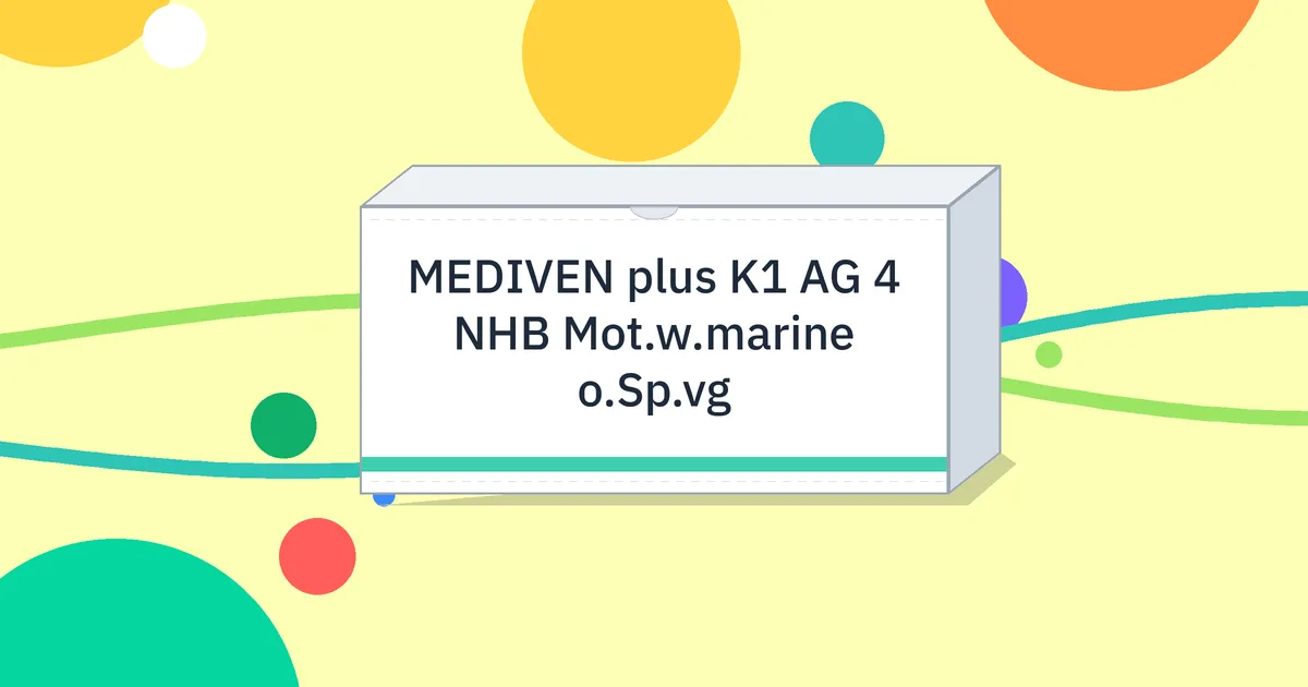 Symbolbild: Packung mit der Aufschrift MEDIVEN plus K1 AG 4 NHB Mot.w.marine o.Sp.vg (PZN 15920806) – Verfügbarkeit und Bezug in Apotheken in Frankfurt am Main