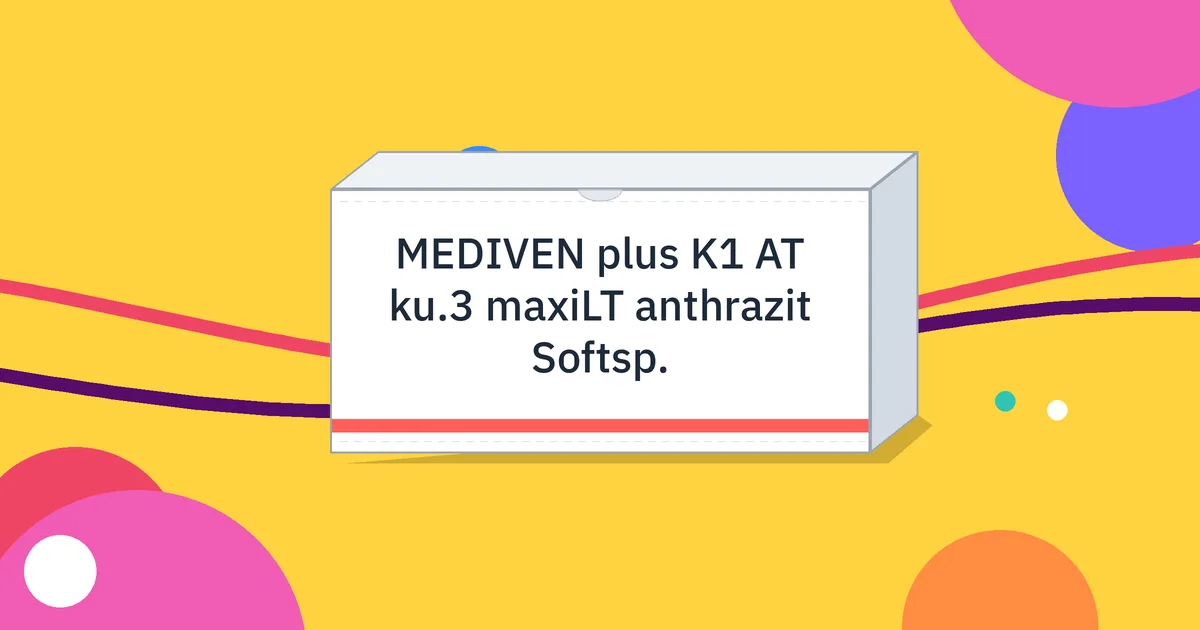 Symbolbild: Packung mit der Aufschrift MEDIVEN plus K1 AT ku.3 maxiLT anthrazit Softsp. (PZN 15068914) – Verfügbarkeit und Bezug in Apotheken in Frankfurt am Main