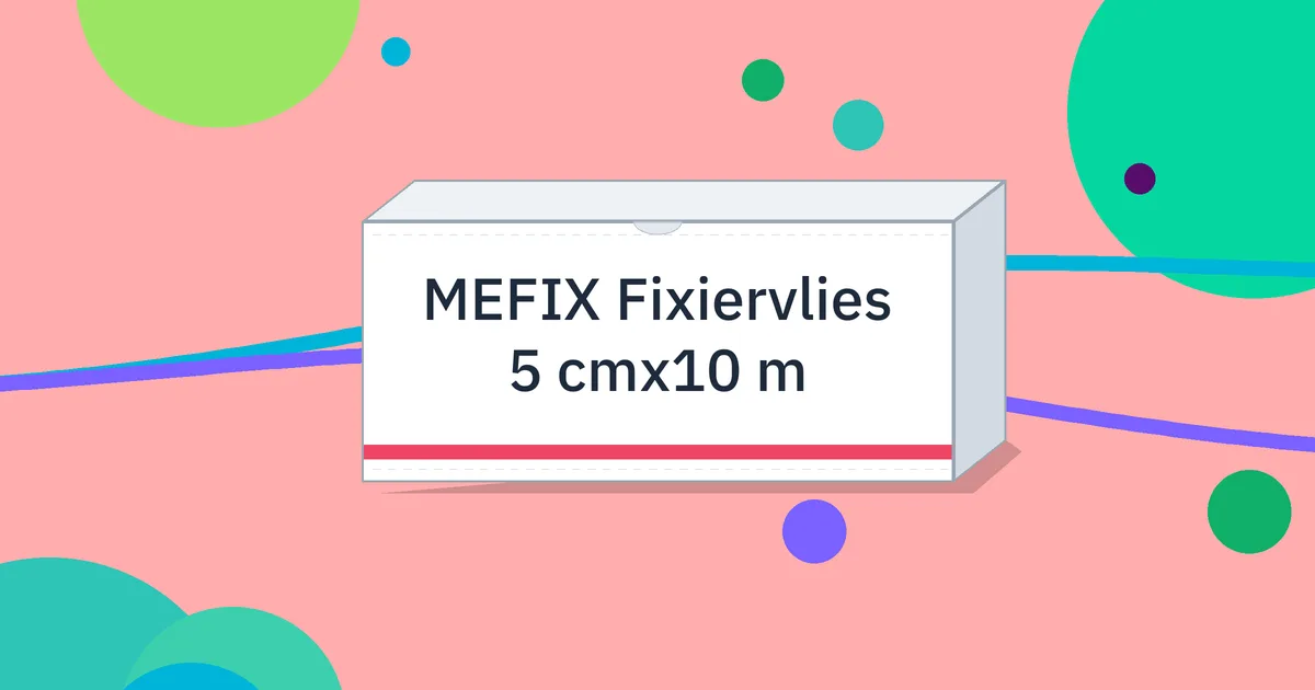 Symbolbild: Packung mit der Aufschrift MEFIX Fixiervlies 5 cmx10 m (PZN 12667991) – Verfügbarkeit und Bezug in Apotheken in Frankfurt am Main
