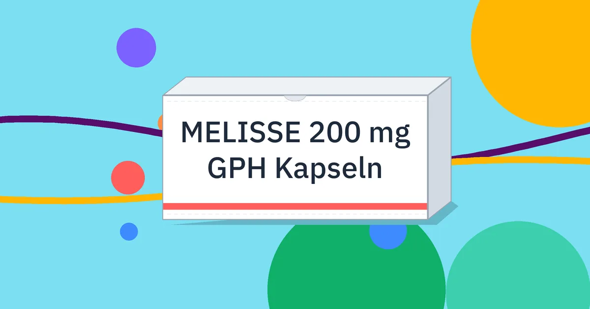 Symbolbild: Packung mit der Aufschrift MELISSE 200 mg GPH Kapseln (PZN 09749018) – Verfügbarkeit und Bezug in Apotheken in Frankfurt am Main