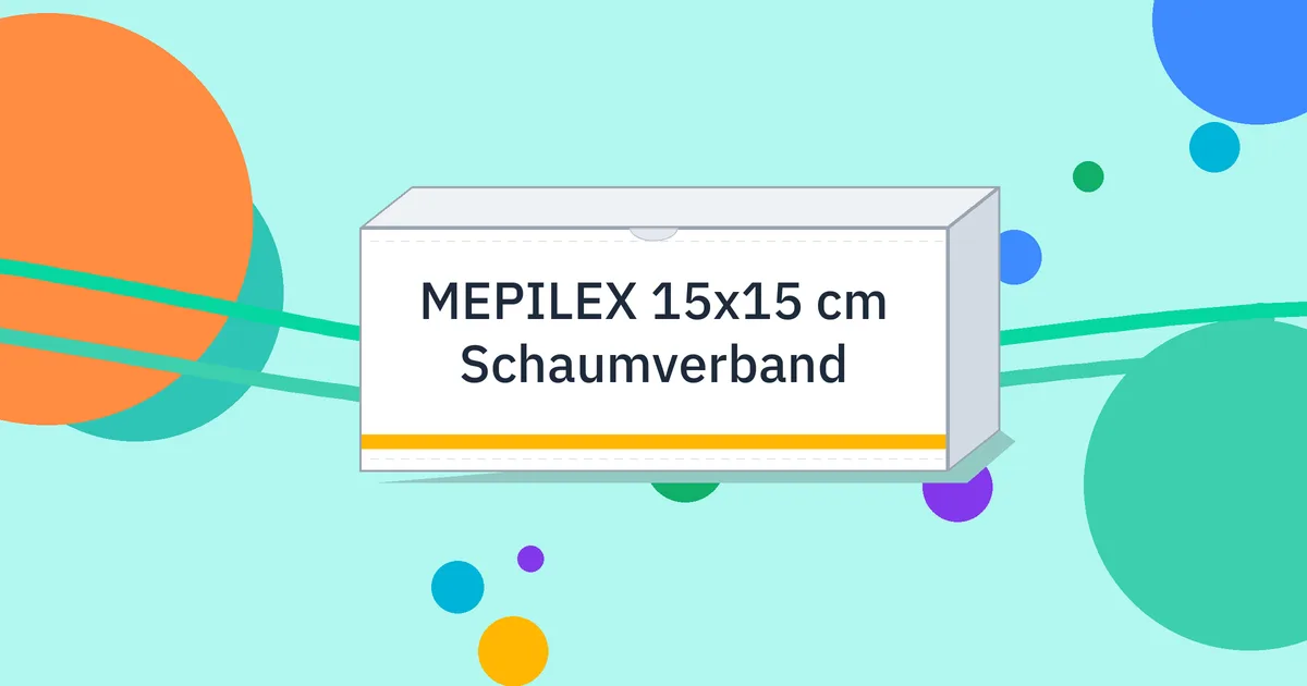Symbolbild: Packung mit der Aufschrift MEPILEX 15x15 cm Schaumverband (PZN 19439187) – Verfügbarkeit und Bezug in Apotheken in Frankfurt am Main