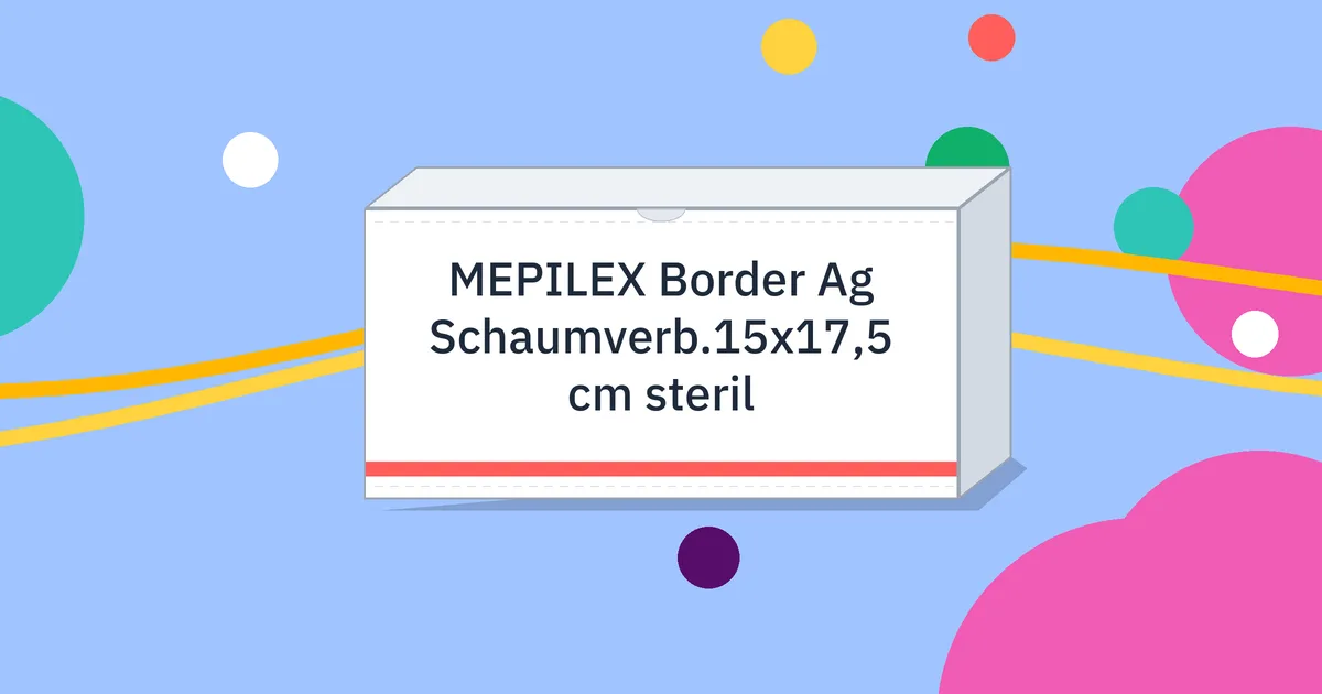 Symbolbild: Packung mit der Aufschrift MEPILEX Border Ag Schaumverb.15x17,5 cm steril (PZN 20354556) – Verfügbarkeit und Bezug in Apotheken in Frankfurt am Main