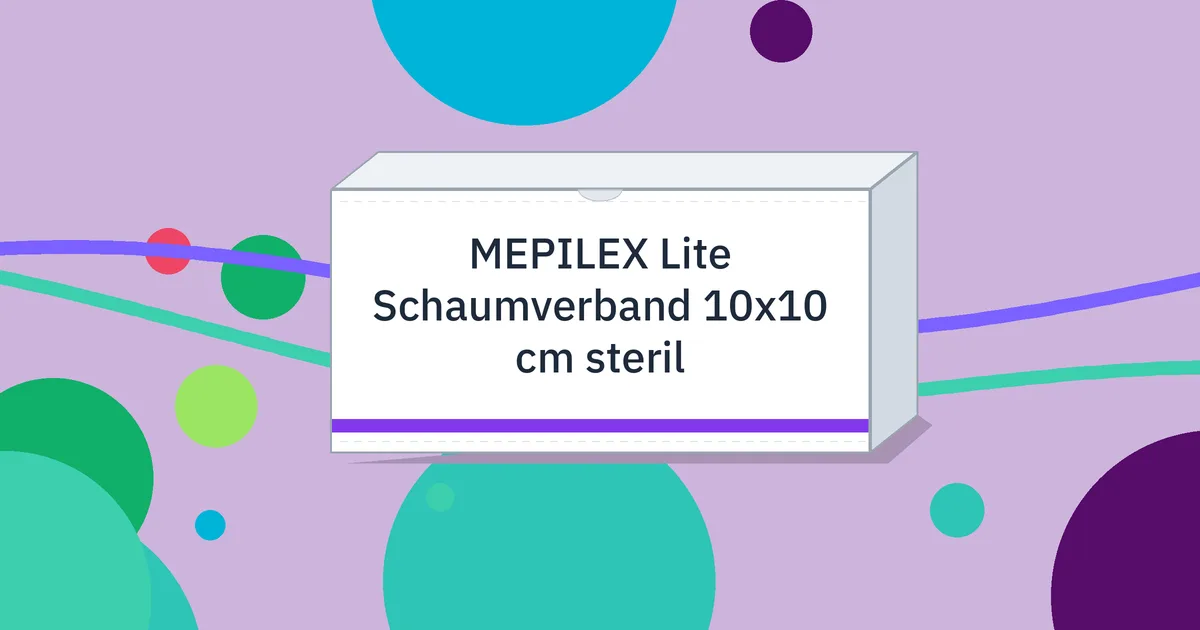 Symbolbild: Packung mit der Aufschrift MEPILEX Lite Schaumverband 10x10 cm steril (PZN 02884428) – Verfügbarkeit und Bezug in Apotheken in Frankfurt am Main
