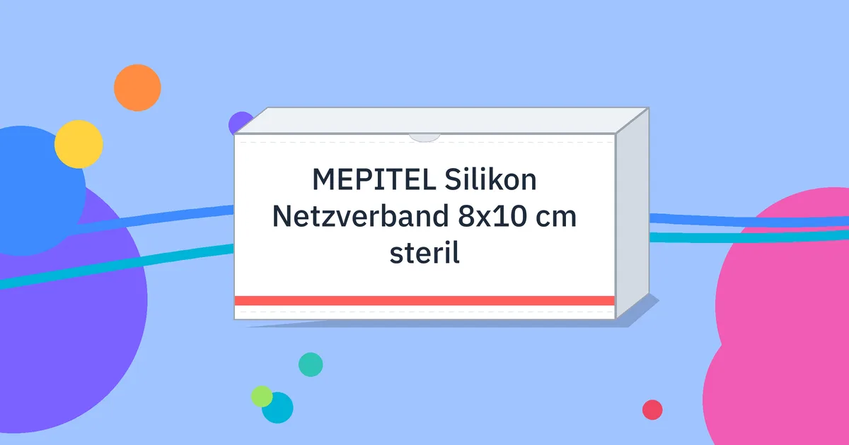 Symbolbild: Packung mit der Aufschrift MEPITEL Silikon Netzverband 8x10 cm steril (PZN 13899893) – Verfügbarkeit und Bezug in Apotheken in Frankfurt am Main