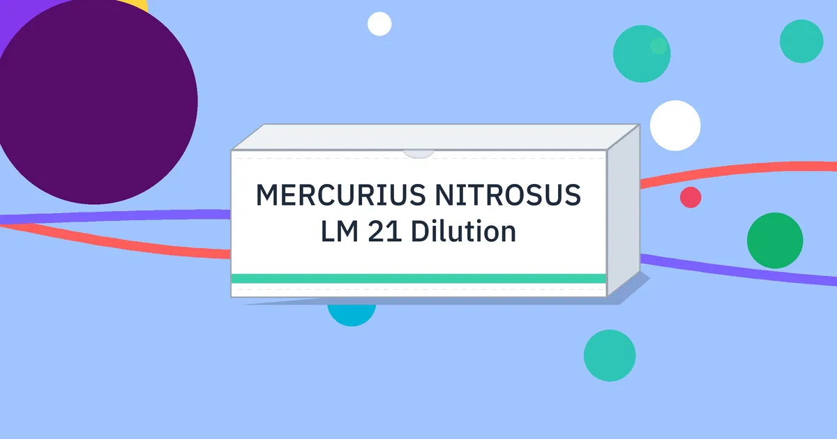 Symbolbild: Packung mit der Aufschrift MERCURIUS NITROSUS LM 21 Dilution (PZN 12952361) – Verfügbarkeit und Bezug in Apotheken in Frankfurt am Main