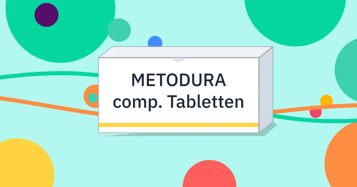 Symbolbild: Packung mit der Aufschrift METODURA comp. Tabletten (PZN 04804959) – Verfügbarkeit und Bezug in Apotheken in Frankfurt am Main