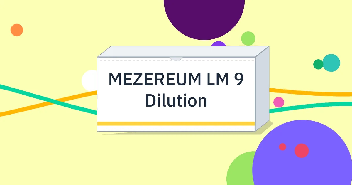 Symbolbild: Packung mit der Aufschrift MEZEREUM LM 9 Dilution (PZN 12956175) – Verfügbarkeit und Bezug in Apotheken in Frankfurt am Main