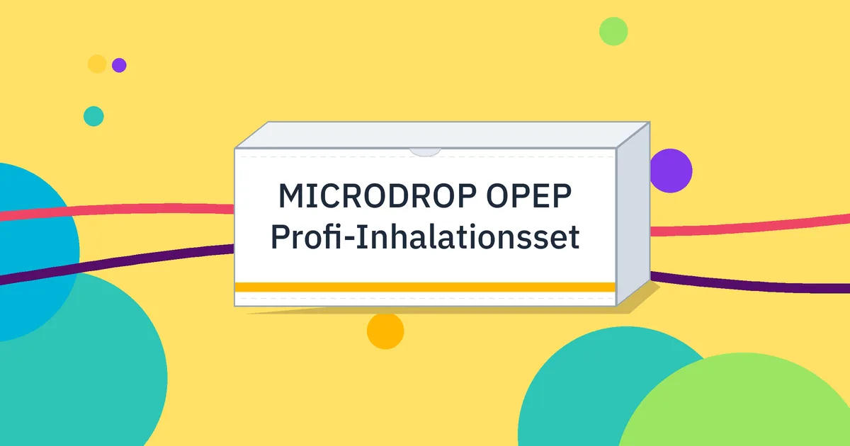 Symbolbild: Packung mit der Aufschrift MICRODROP OPEP Profi-Inhalationsset (PZN 11864979) – Verfügbarkeit und Bezug in Apotheken in Frankfurt am Main