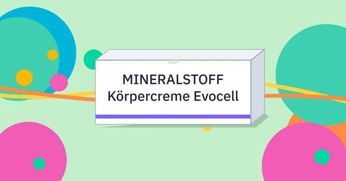 Symbolbild: Packung mit der Aufschrift MINERALSTOFF Körpercreme Evocell (PZN 02735941) – Verfügbarkeit und Bezug in Apotheken in Frankfurt am Main