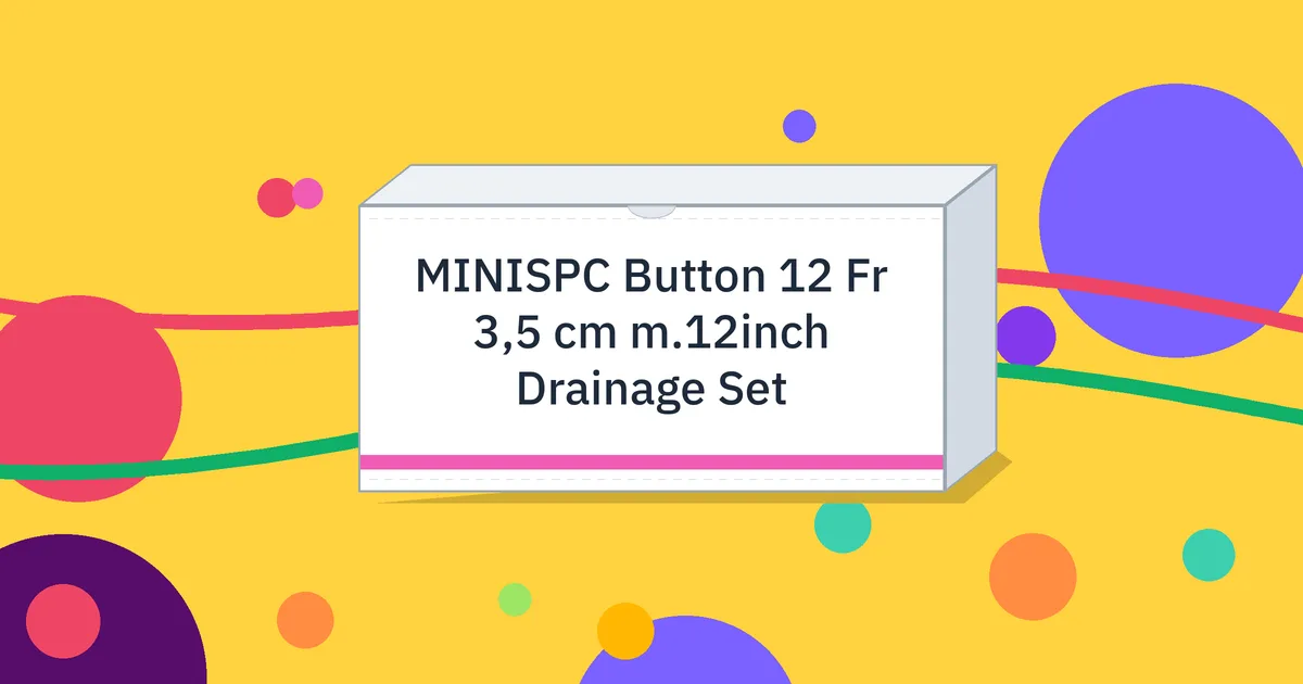 Symbolbild: Packung mit der Aufschrift MINISPC Button 12 Fr 3,5 cm m.12inch Drainage Set (PZN 20820509) – Verfügbarkeit und Bezug in Apotheken in Frankfurt am Main