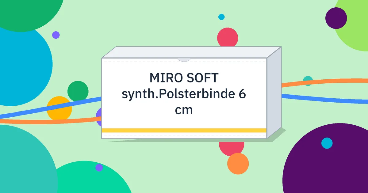 Symbolbild: Packung mit der Aufschrift MIRO SOFT synth.Polsterbinde 6 cm (PZN 02849573) – Verfügbarkeit und Bezug in Apotheken in Frankfurt am Main
