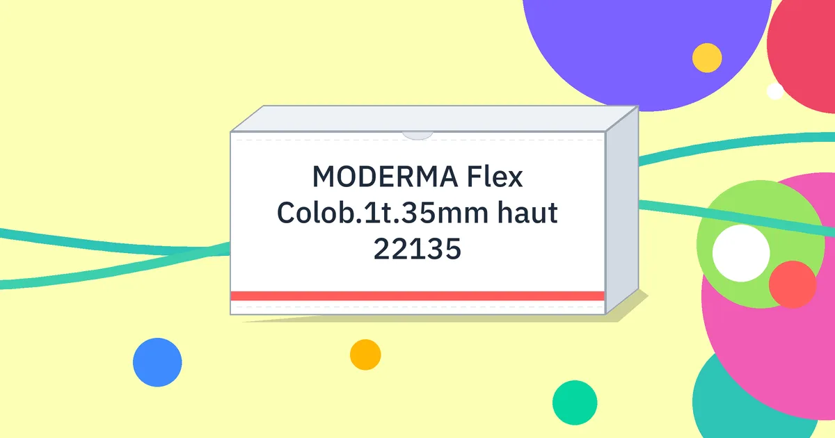 Symbolbild: Packung mit der Aufschrift MODERMA Flex Colob.1t.35mm haut 22135 (PZN 00914651) – Verfügbarkeit und Bezug in Apotheken in Frankfurt am Main