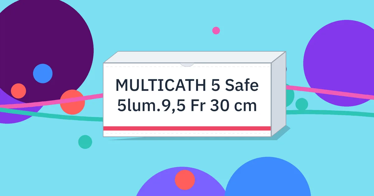 Symbolbild: Packung mit der Aufschrift MULTICATH 5 Safe 5lum.9,5 Fr 30 cm (PZN 09782464) – Verfügbarkeit und Bezug in Apotheken in Frankfurt am Main