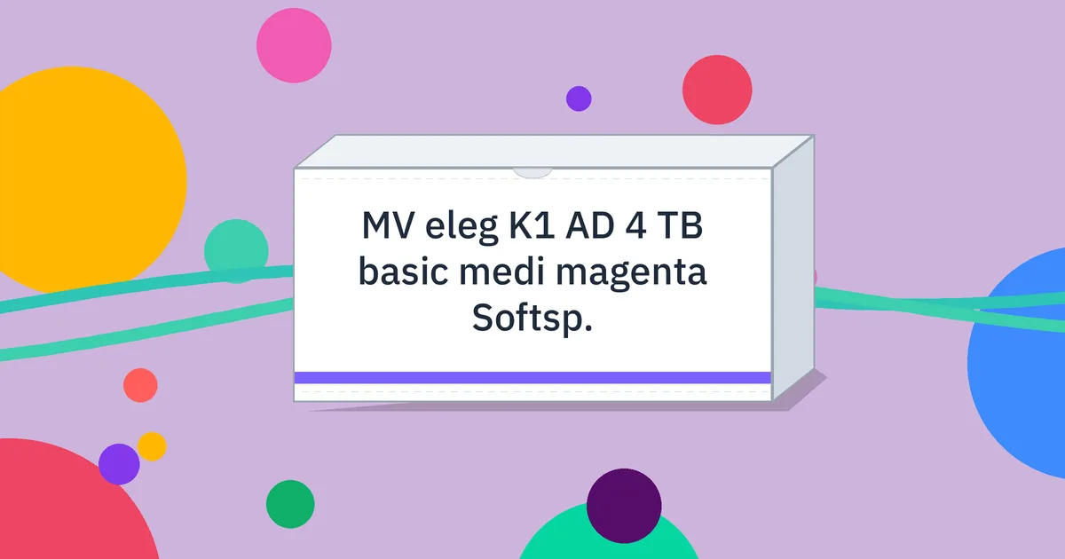 Symbolbild: Packung mit der Aufschrift MV eleg K1 AD 4 TB basic medi magenta Softsp. (PZN 14619559) – Verfügbarkeit und Bezug in Apotheken in Frankfurt am Main