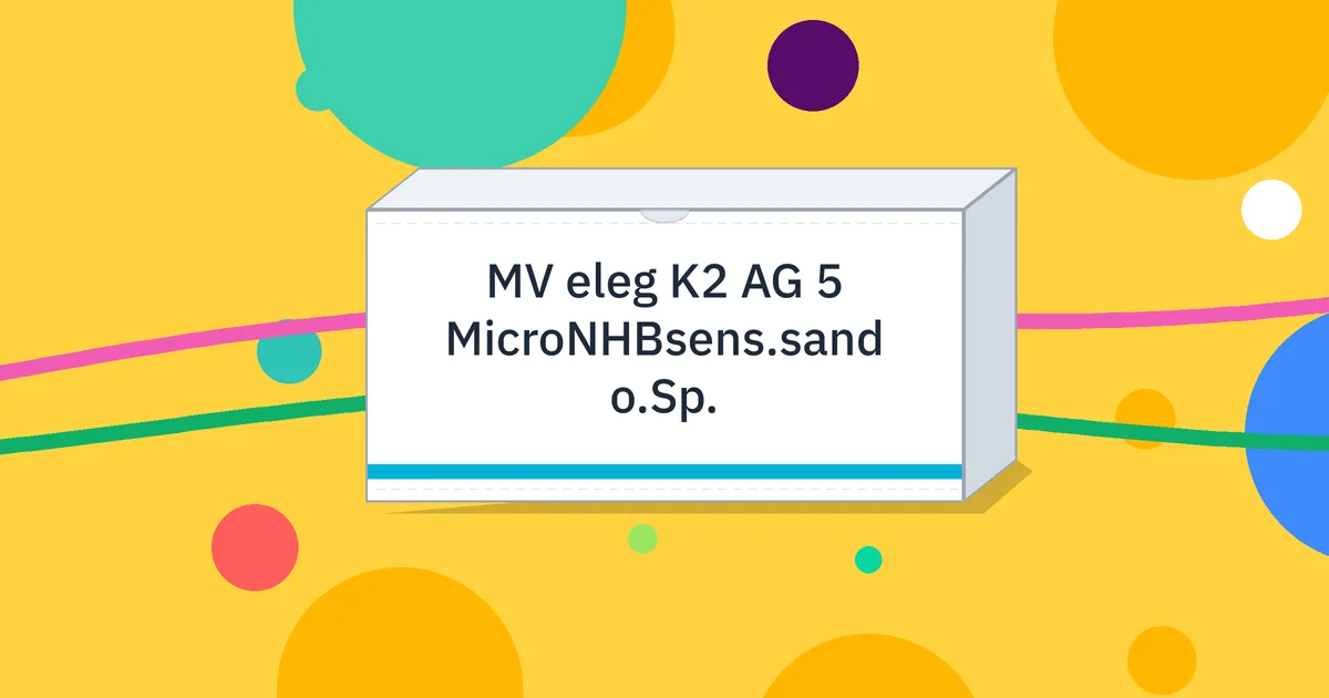 Symbolbild: Packung mit der Aufschrift MV eleg K2 AG 5 MicroNHBsens.sand o.Sp. (PZN 18930432) – Verfügbarkeit und Bezug in Apotheken in Frankfurt am Main