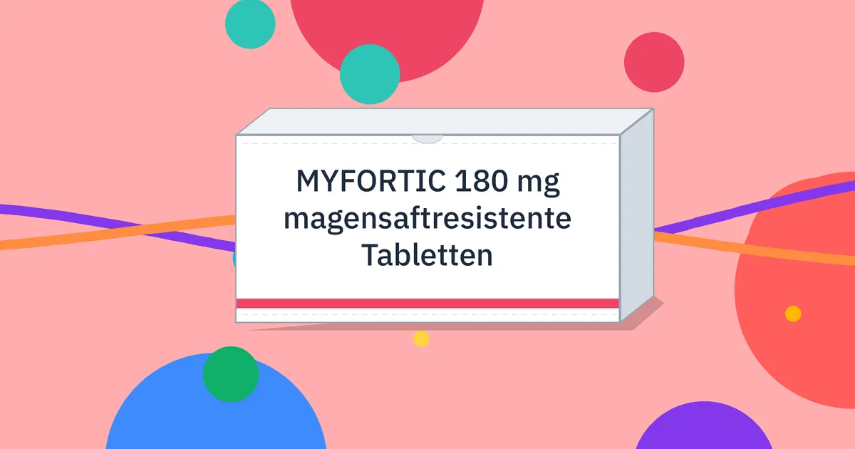 Symbolbild: Packung mit der Aufschrift MYFORTIC 180 mg magensaftresistente Tabletten (PZN 18240087) – Verfügbarkeit und Bezug in Apotheken in Frankfurt am Main