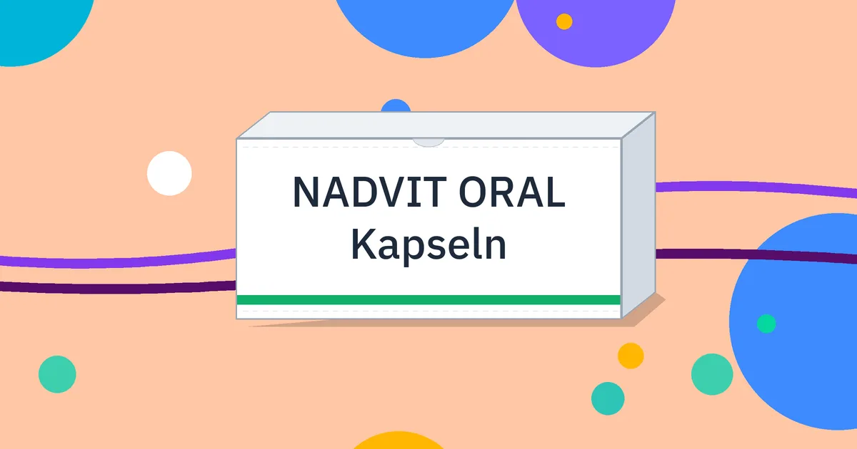 Symbolbild: Packung mit der Aufschrift NADVIT ORAL Kapseln (PZN 20547373) – Verfügbarkeit und Bezug in Apotheken in Frankfurt am Main