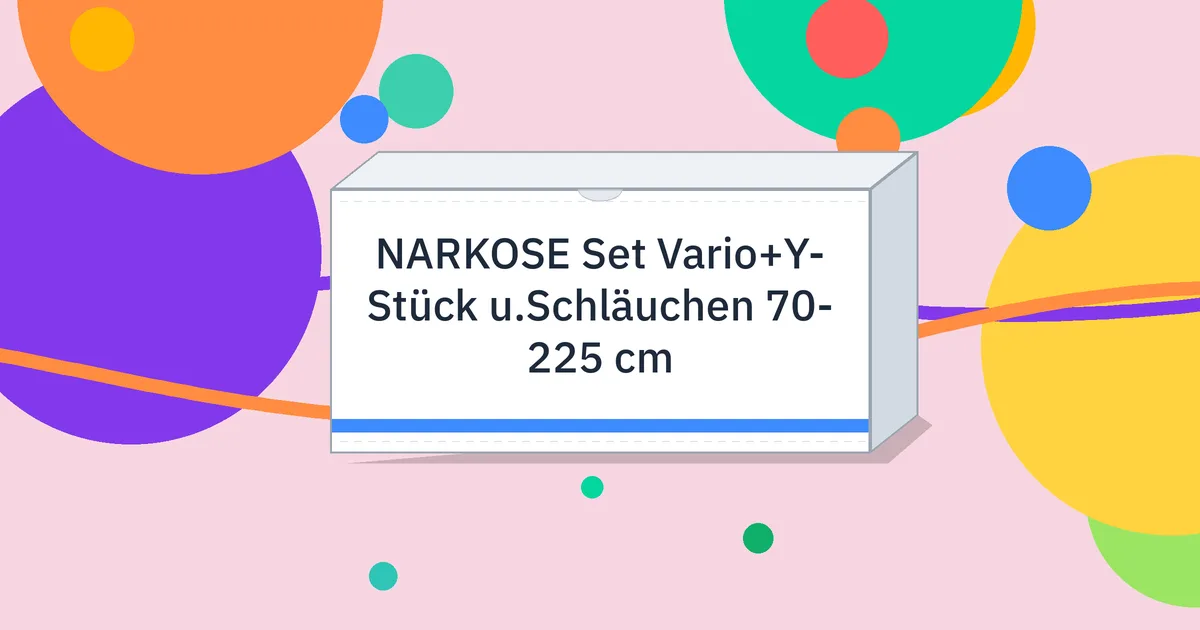 Symbolbild: Packung mit der Aufschrift NARKOSE Set Vario+Y-Stück u.Schläuchen 70-225 cm (PZN 02830898) – Verfügbarkeit und Bezug in Apotheken in Frankfurt am Main