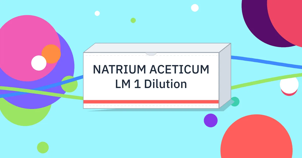 Symbolbild: Packung mit der Aufschrift NATRIUM ACETICUM LM 1 Dilution (PZN 12958783) – Verfügbarkeit und Bezug in Apotheken in Frankfurt am Main