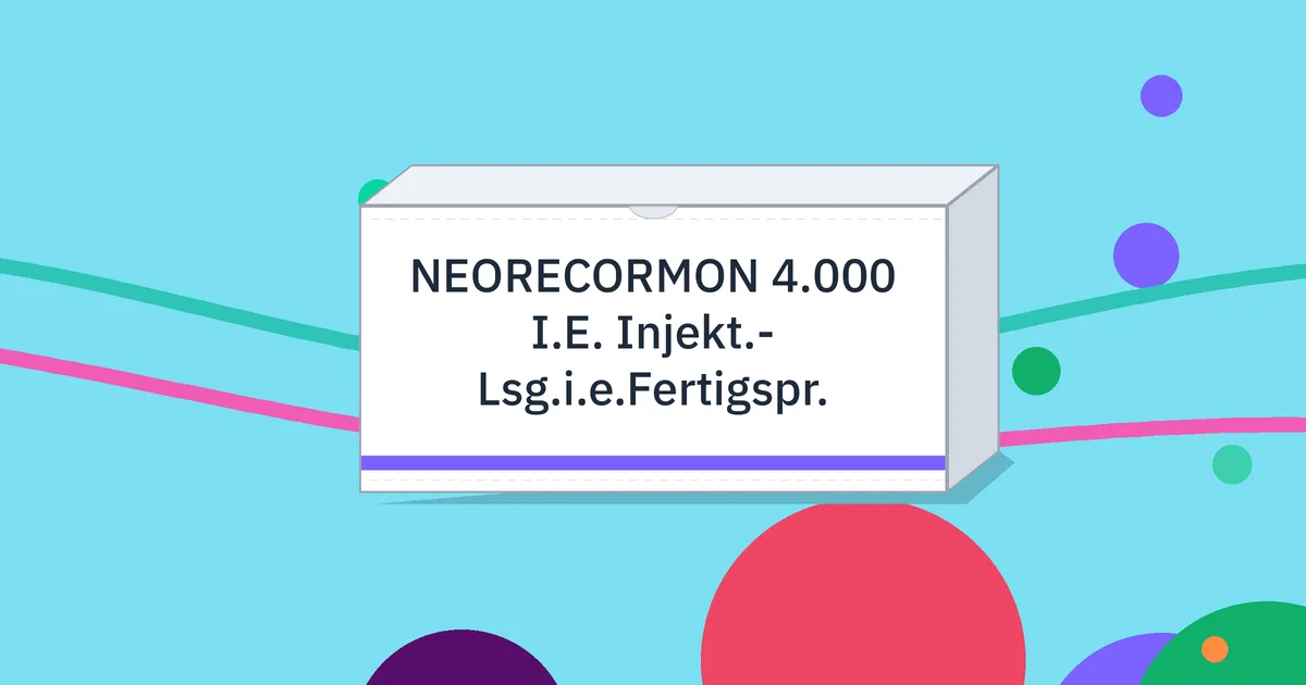Symbolbild: Packung mit der Aufschrift NEORECORMON 4.000 I.E. Injekt.-Lsg.i.e.Fertigspr. (PZN 00364825) – Verfügbarkeit und Bezug in Apotheken in Frankfurt am Main