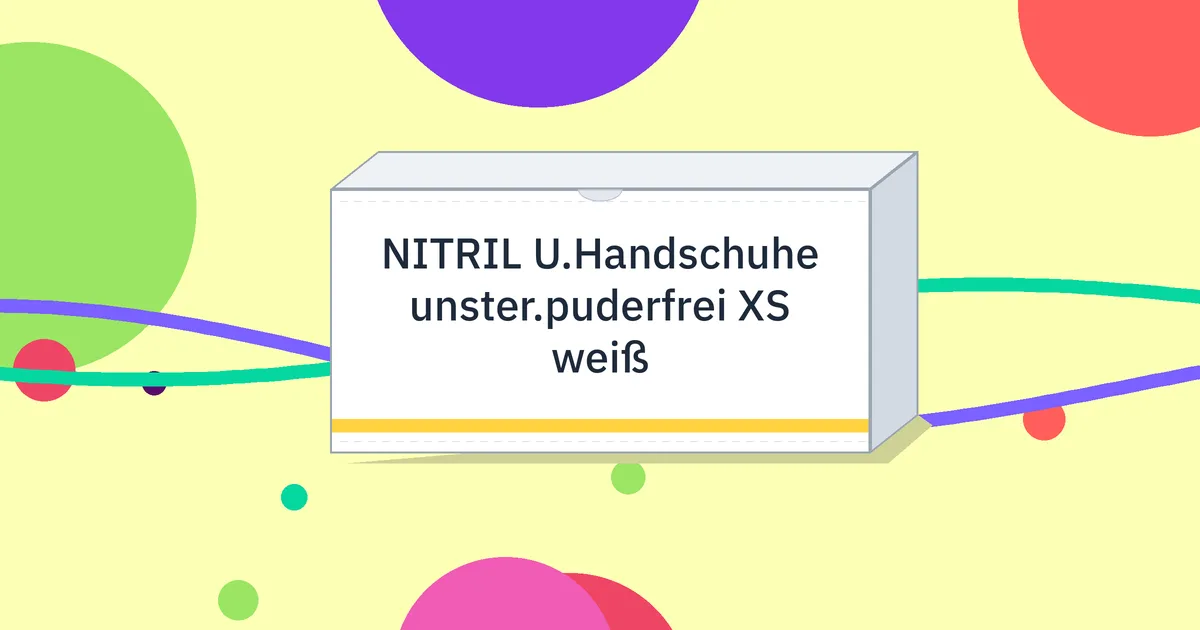 Symbolbild: Packung mit der Aufschrift NITRIL U.Handschuhe unster.puderfrei XS weiß (PZN 10761846) – Verfügbarkeit und Bezug in Apotheken in Frankfurt am Main