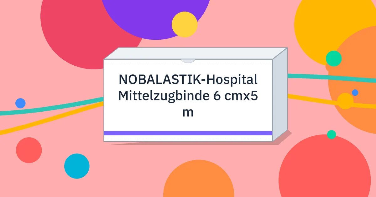 Symbolbild: Packung mit der Aufschrift NOBALASTIK-Hospital Mittelzugbinde 6 cmx5 m (PZN 00032299) – Verfügbarkeit und Bezug in Apotheken in Frankfurt am Main