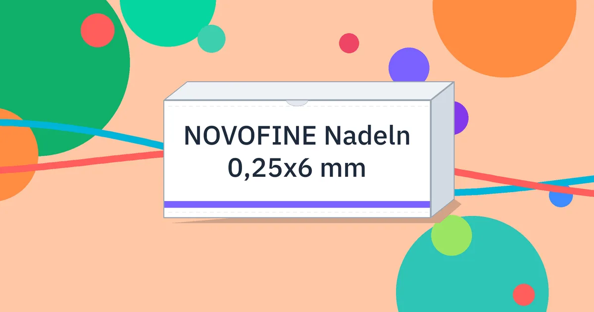 Symbolbild: Packung mit der Aufschrift NOVOFINE Nadeln 0,25x6 mm (PZN 07408543) – Verfügbarkeit und Bezug in Apotheken in Frankfurt am Main