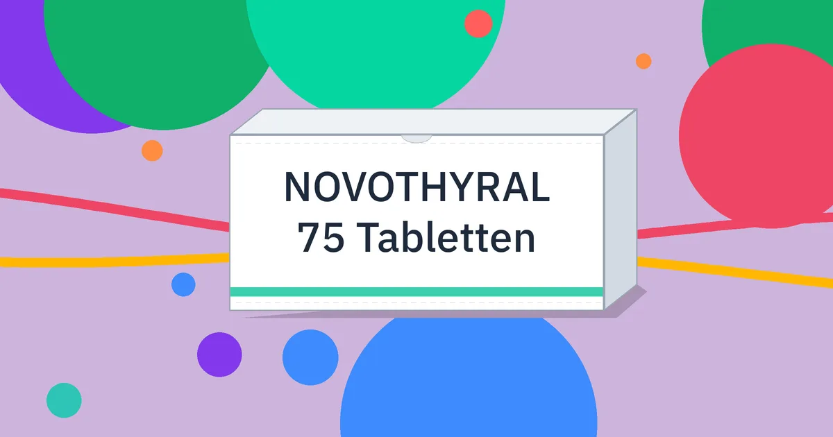 Symbolbild: Packung mit der Aufschrift NOVOTHYRAL 75 Tabletten (PZN 19302092) – Verfügbarkeit und Bezug in Apotheken in Frankfurt am Main