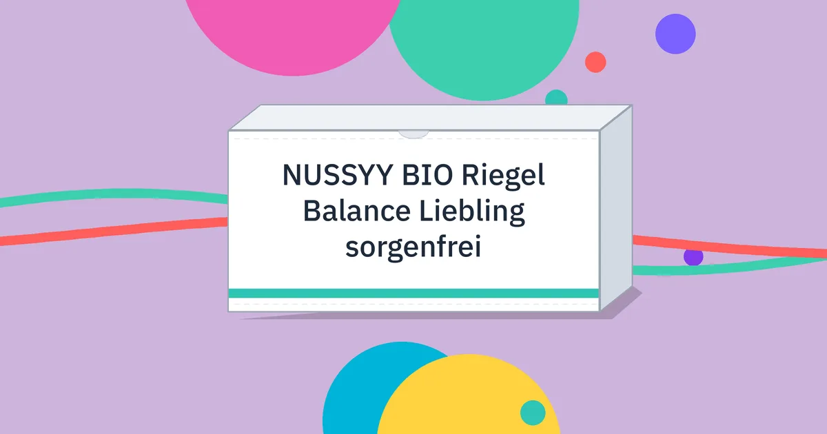 Symbolbild: Packung mit der Aufschrift NUSSYY BIO Riegel Balance Liebling sorgenfrei (PZN 14242741) – Verfügbarkeit und Bezug in Apotheken in Frankfurt am Main