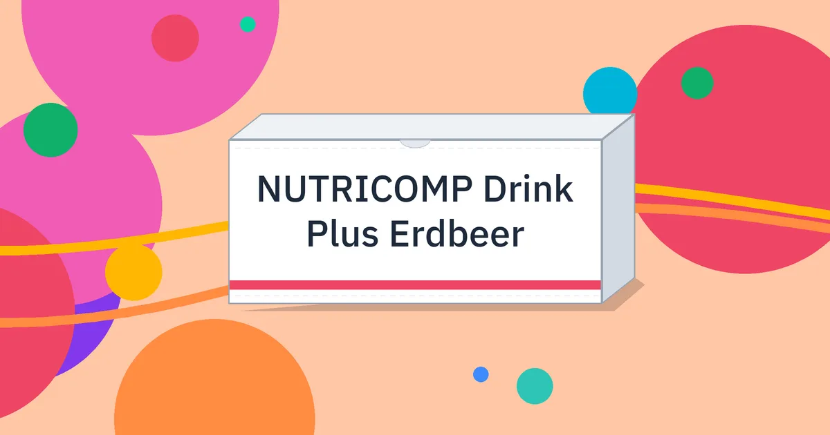 Symbolbild: Packung mit der Aufschrift NUTRICOMP Drink Plus Erdbeer (PZN 11128507) – Verfügbarkeit und Bezug in Apotheken in Frankfurt am Main