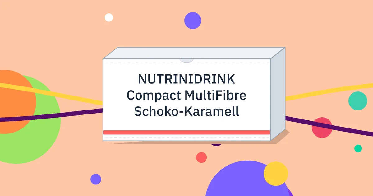 Symbolbild: Packung mit der Aufschrift NUTRINIDRINK Compact MultiFibre Schoko-Karamell (PZN 20170968) – Verfügbarkeit und Bezug in Apotheken in Frankfurt am Main