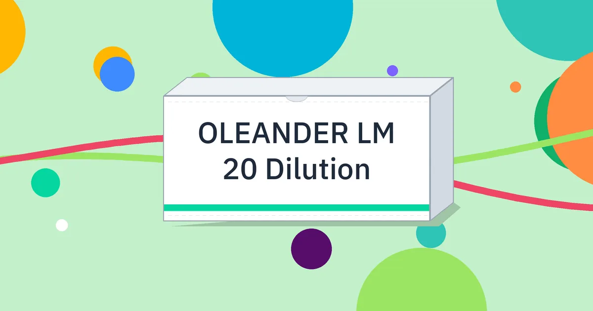 Symbolbild: Packung mit der Aufschrift OLEANDER LM 20 Dilution (PZN 12971306) – Verfügbarkeit und Bezug in Apotheken in Frankfurt am Main