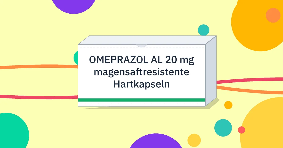 Symbolbild: Packung mit der Aufschrift OMEPRAZOL AL 20 mg magensaftresistente Hartkapseln (PZN 09667504) – Verfügbarkeit und Bezug in Apotheken in Frankfurt am Main